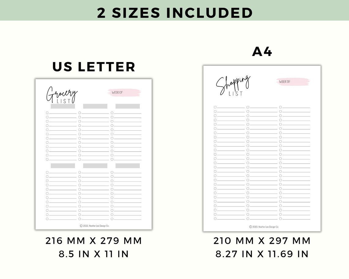 Grocery List Printable Template, Bundle of 3, Digital Download PDF ...