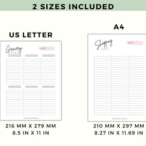 Grocery List Printable Template, Bundle of 3, Digital Download PDF ...