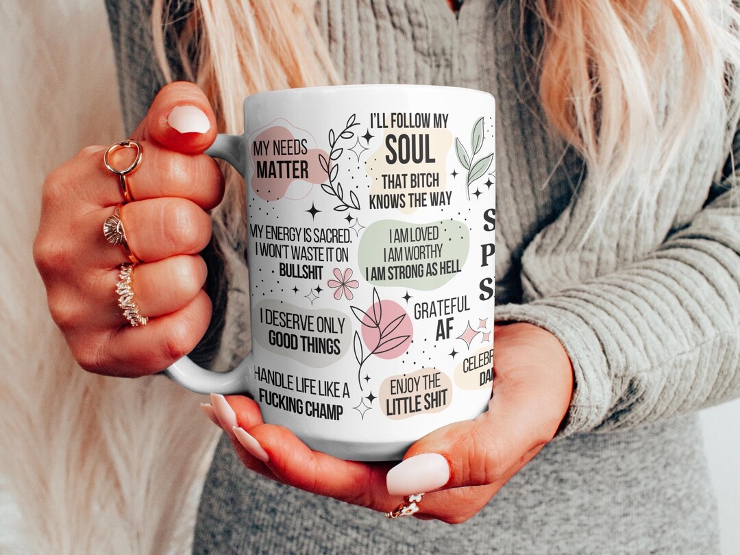 Positive Affirmation Mug, Personalized Daily Reminder Cup, Mental ...
