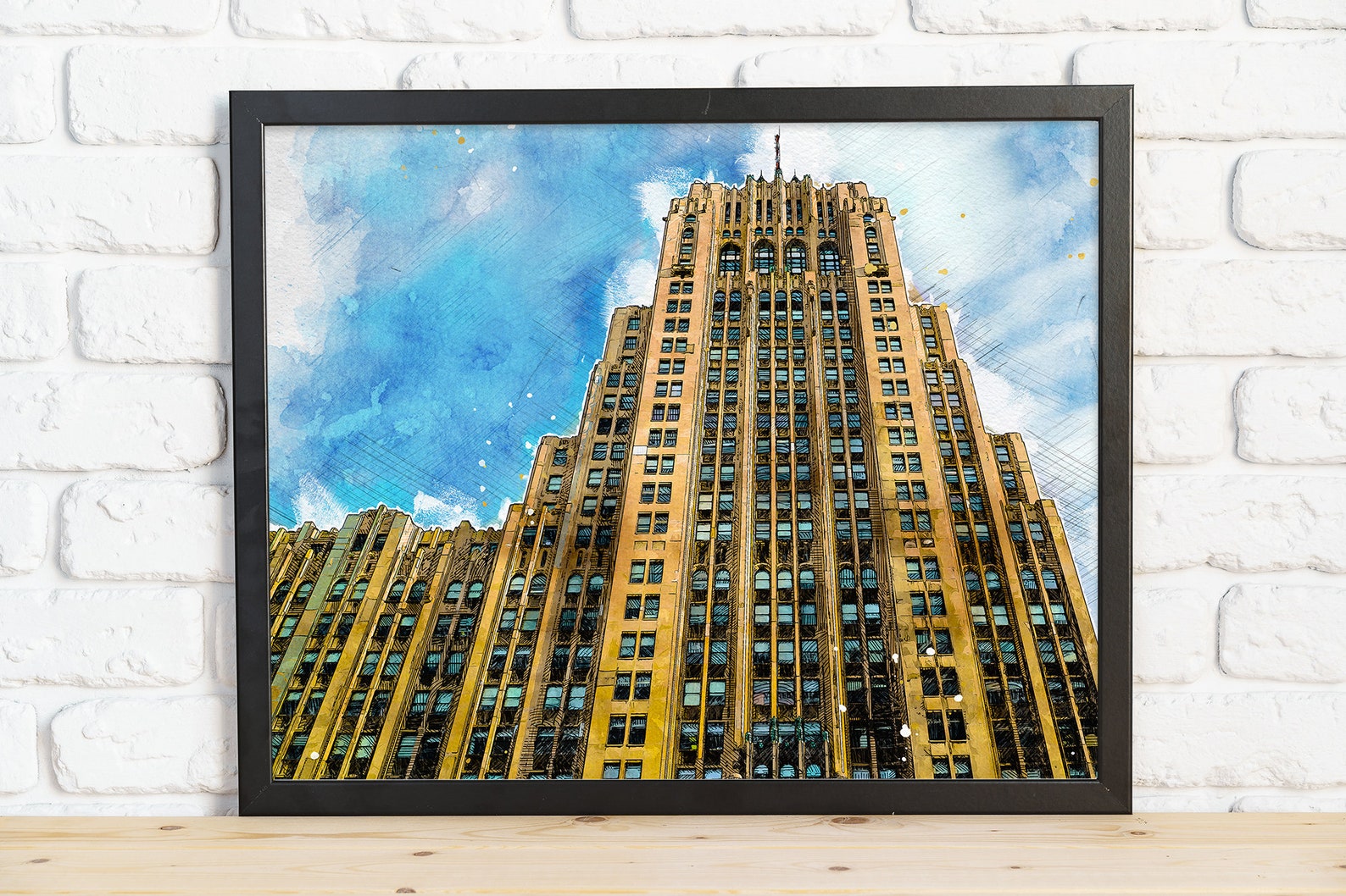 Fisher Building Detroit Print: Fine Art Watercolor Paper - Etsy
