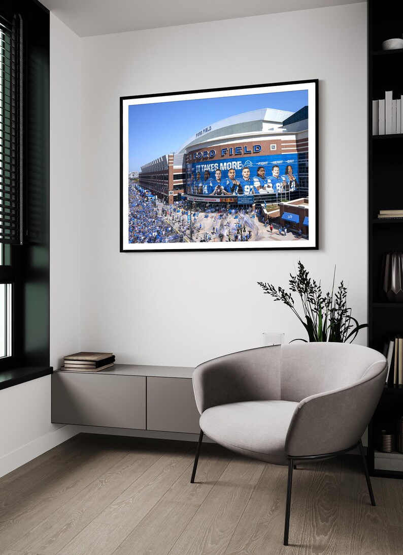Ford Field Detroit Lions Print: Game Day Wall Art - Etsy