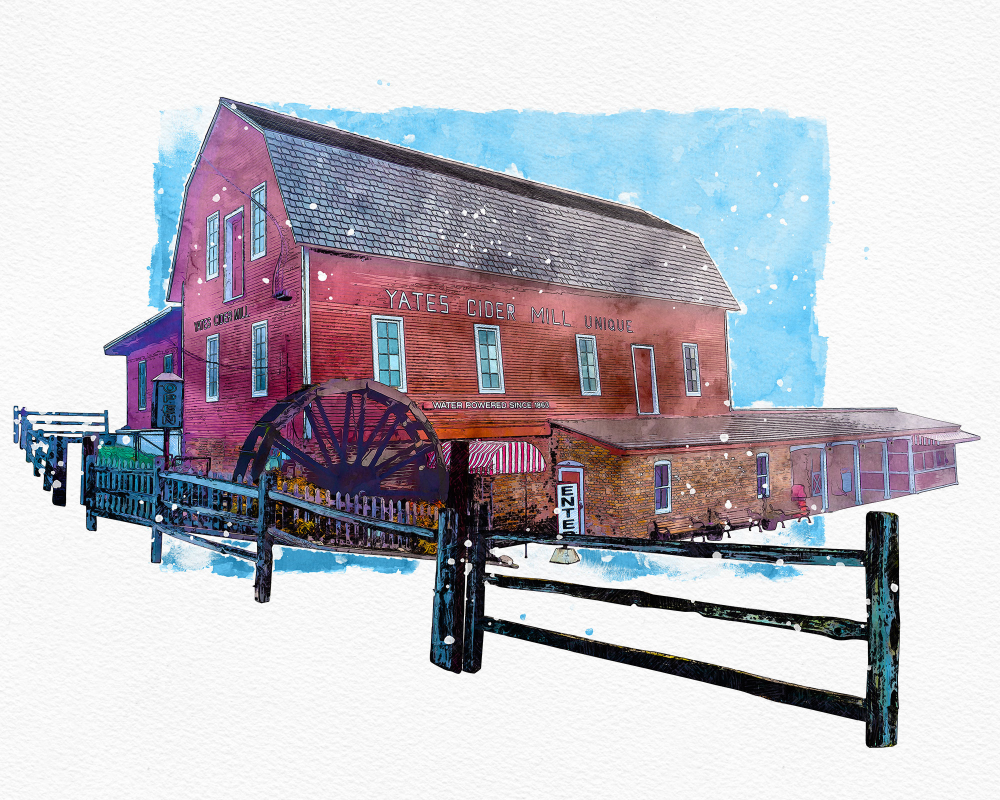 Yates Cider Mill - Michigan Print, Fine Art Print, Wall Art, Home Décor ...