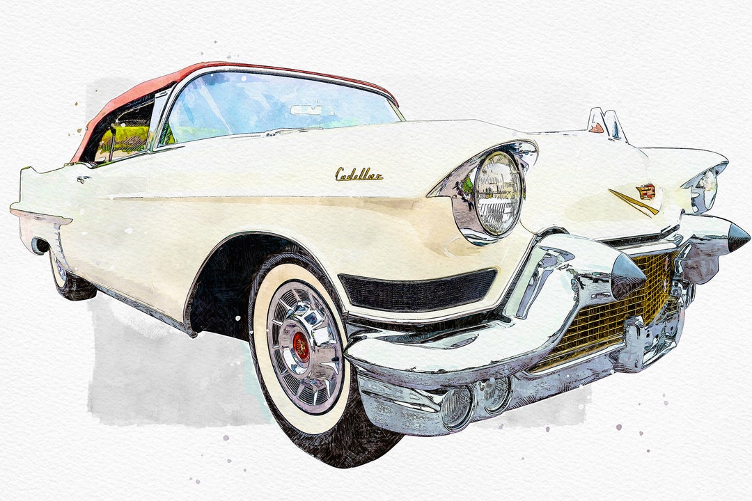 1957 Cadillac Series 62 Fine Art Print: Vintage Car Wall Art - Etsy