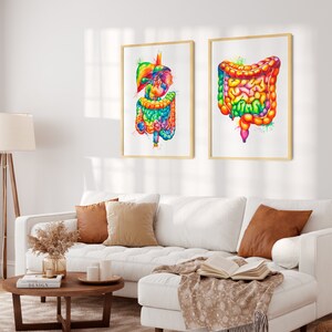 Watercolor Anatomy Poster Gastroenterology Art Intestines - Etsy