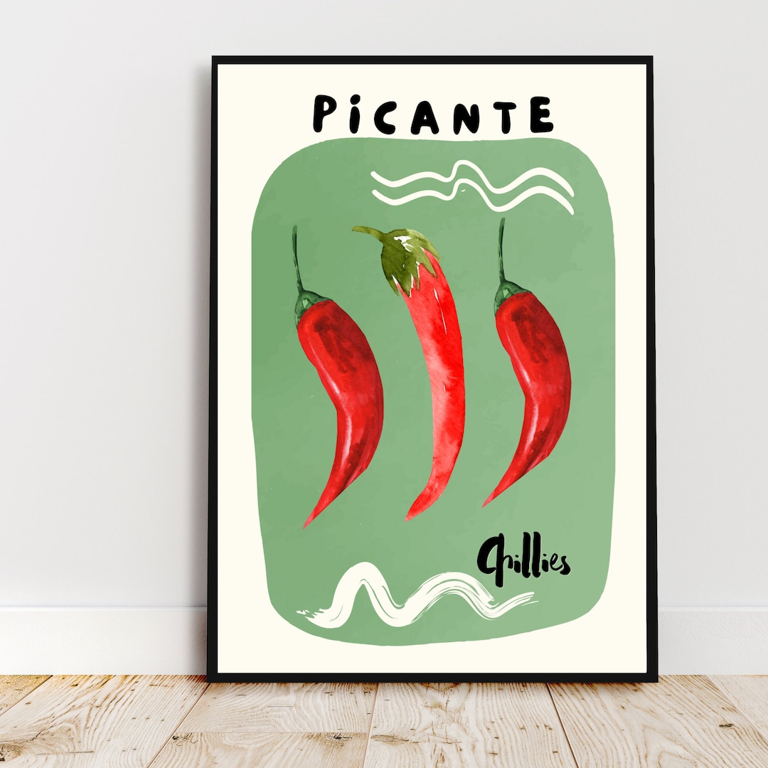 Chilli Peppers, Colourful Art,kitchen Print, Wall Art,wall Decor, Home ...