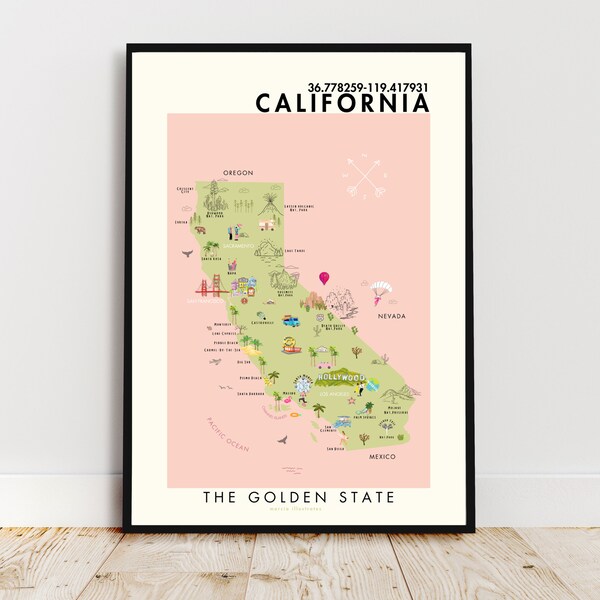 California Map - Etsy