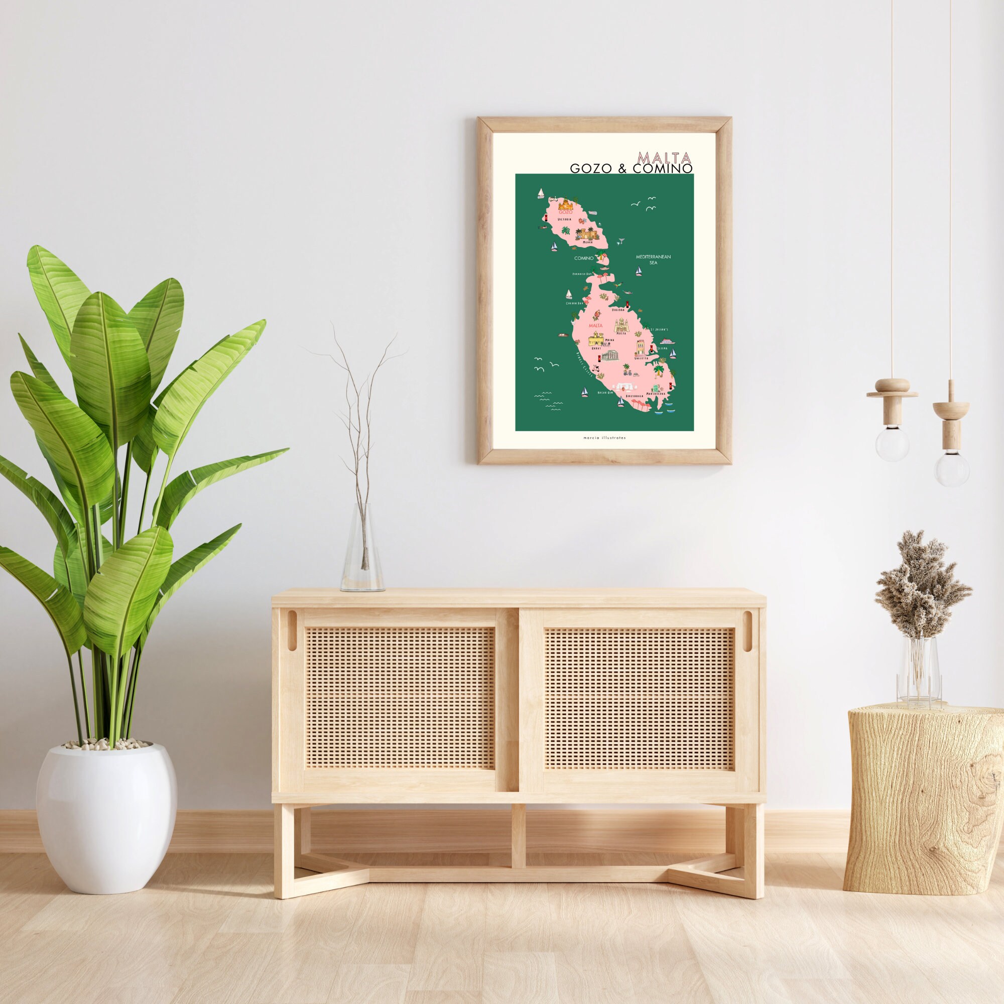 Malta Illustrated Map, A4 Malta Map, Malta Print, Pictorial Map of ...