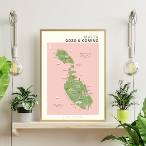 Malta Illustrated Map, A4 Malta Map, Malta Print, Pictorial Map of ...