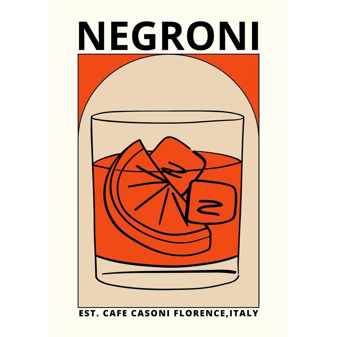 Negroni Print, Negroni Poster, Negroni Art, Negroni Wall Art, Negroni ...