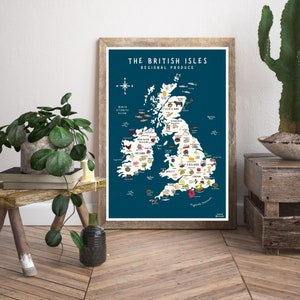 The British Isles Map, UK Food Map, UK Food Produce Map, UK Illustrated ...