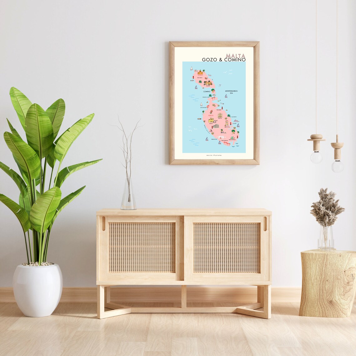 Malta Illustrated Map, A4 Malta Map, Malta Print, Pictorial Map of ...