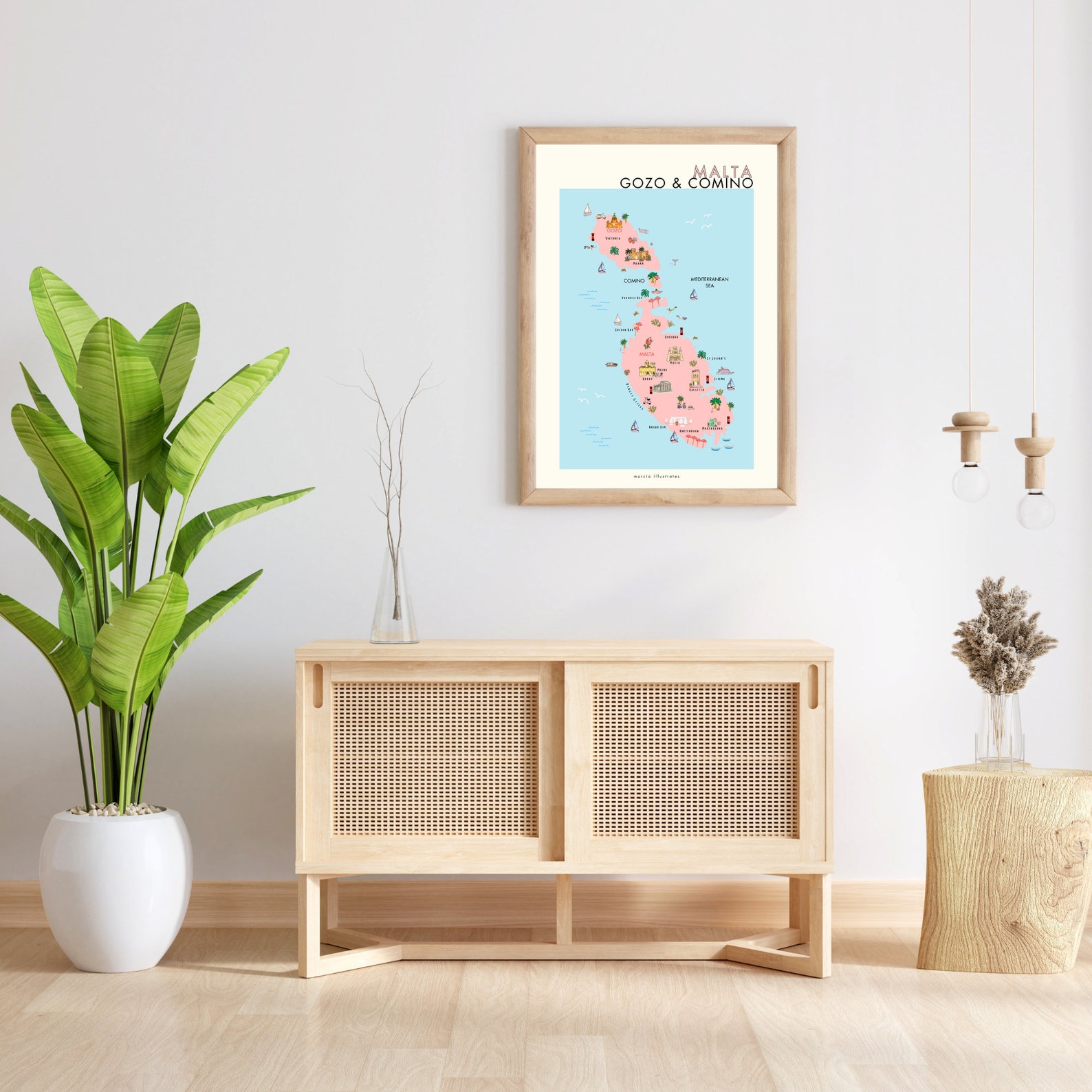 Malta Illustrated Map, A4 Malta Map, Malta Print, Pictorial Map of ...