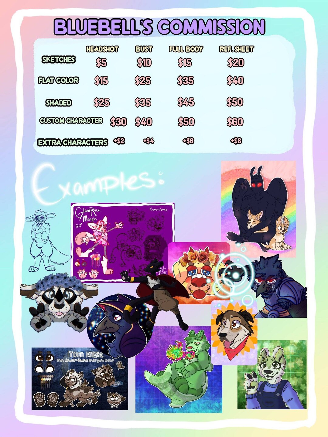Digital Art Commissions Fursona Pets Ocs Fanart Personalized Art ...