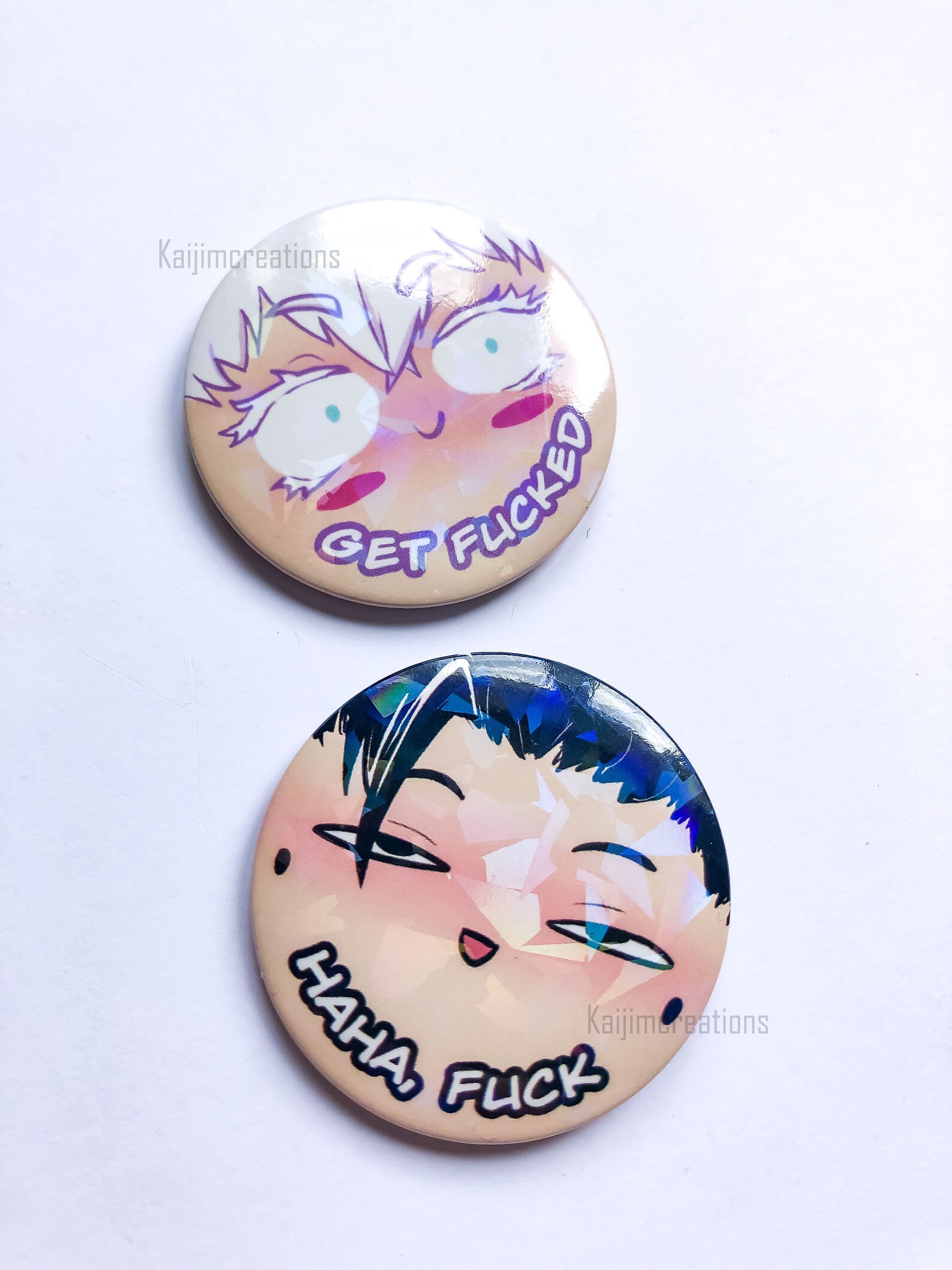 Satosugu Holo Sorcerer Button Pins - Etsy