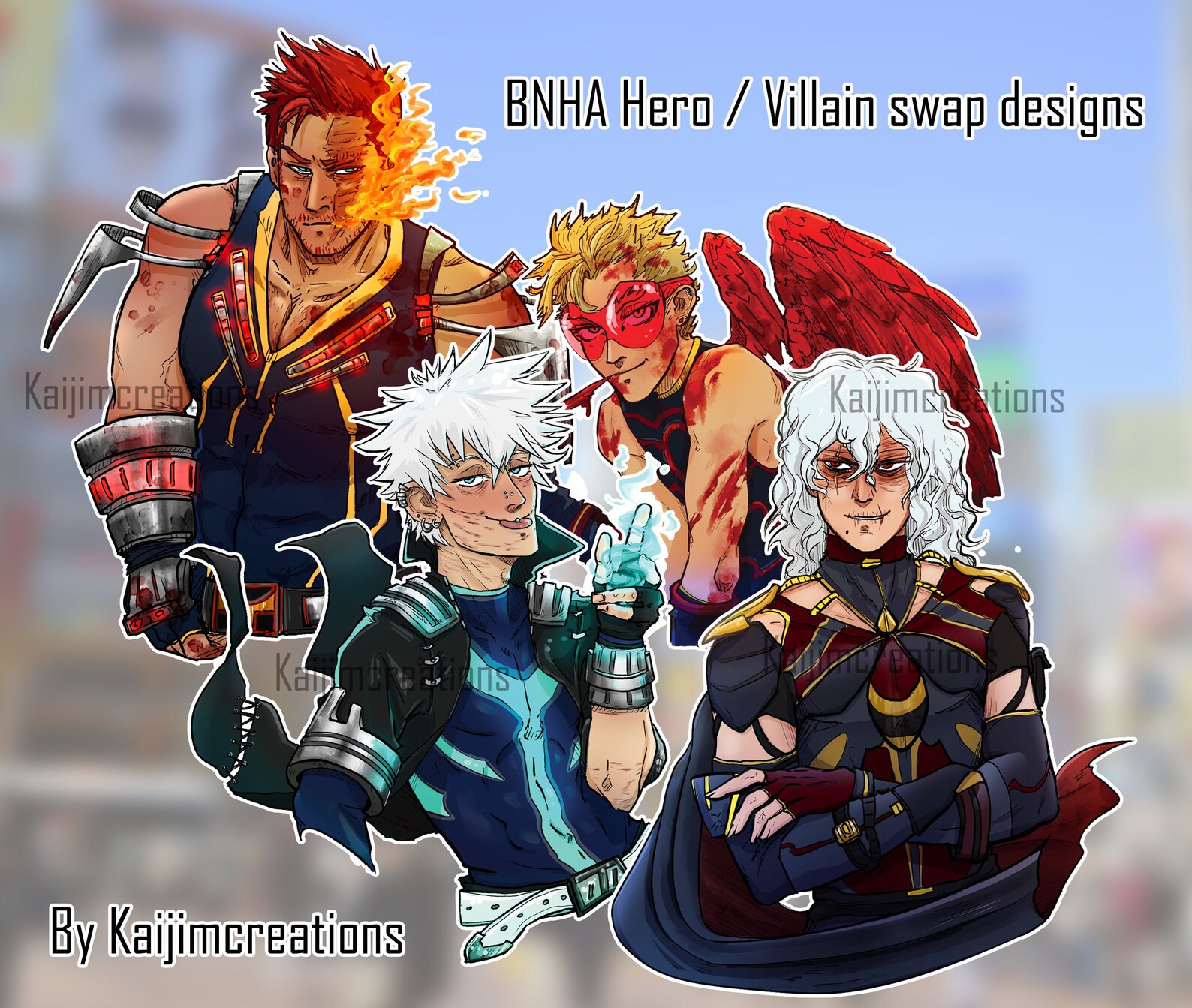 HERO&VILLAIN SWAP Stickers hawks, Endeavor, Shigaraki and Dabi / Touya Todoroki - Etsy