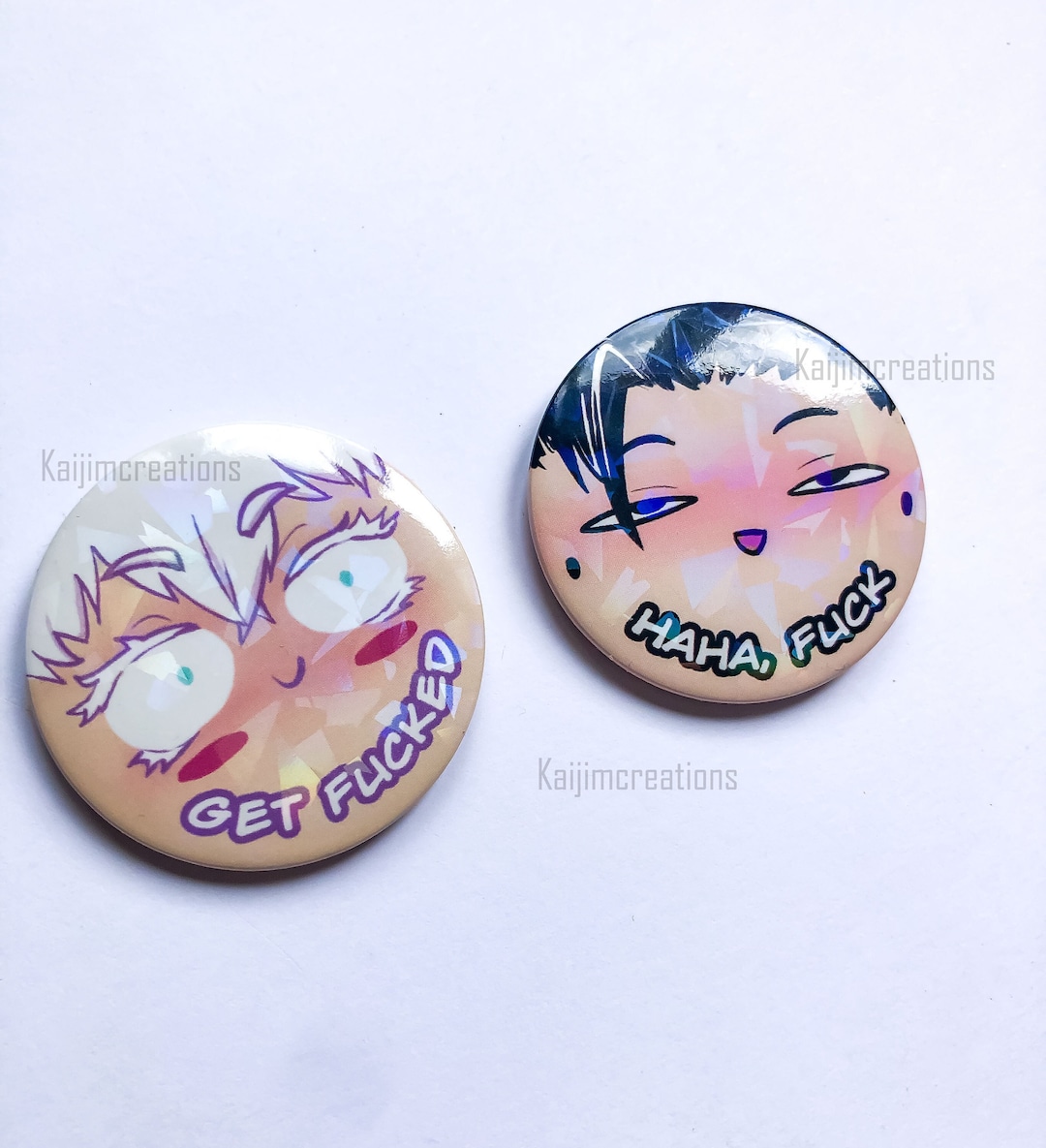 Satosugu Holo Sorcerer Button Pins - Etsy