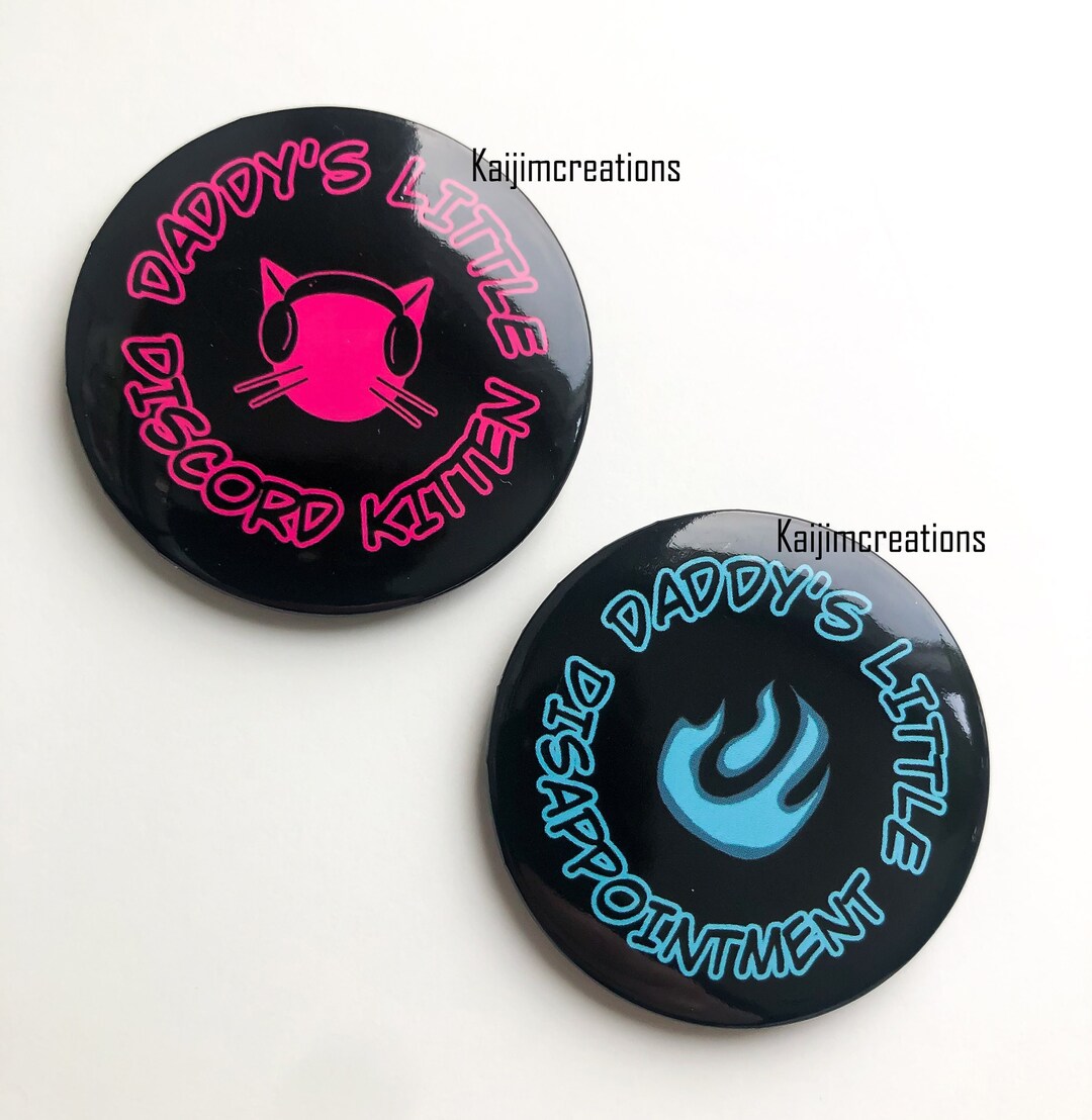 Daddy's Little Discord Kitten & Disappointment Pin Buttons - Etsy