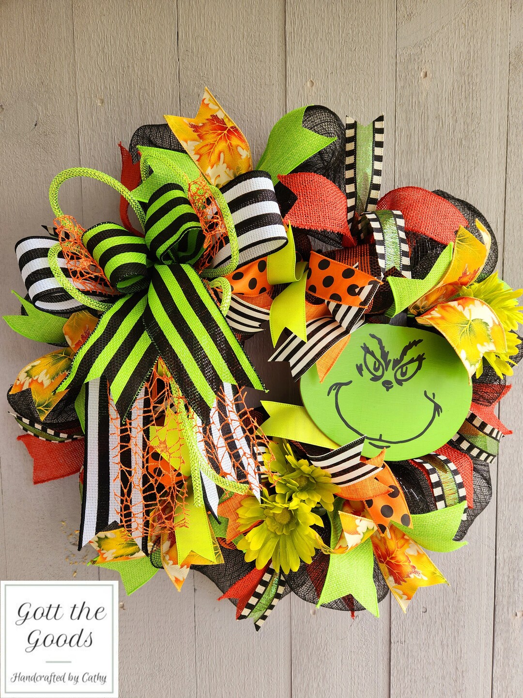 The Grinch Wreath Fall Décor How the Grinch Stole Fall - Etsy