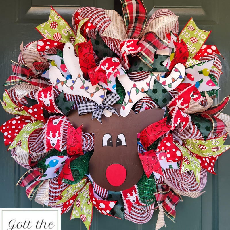 Reindeer Wreath - Etsy