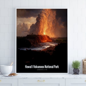 Hawaii Volcanoes National Park Poster • United States Parks Collection ...