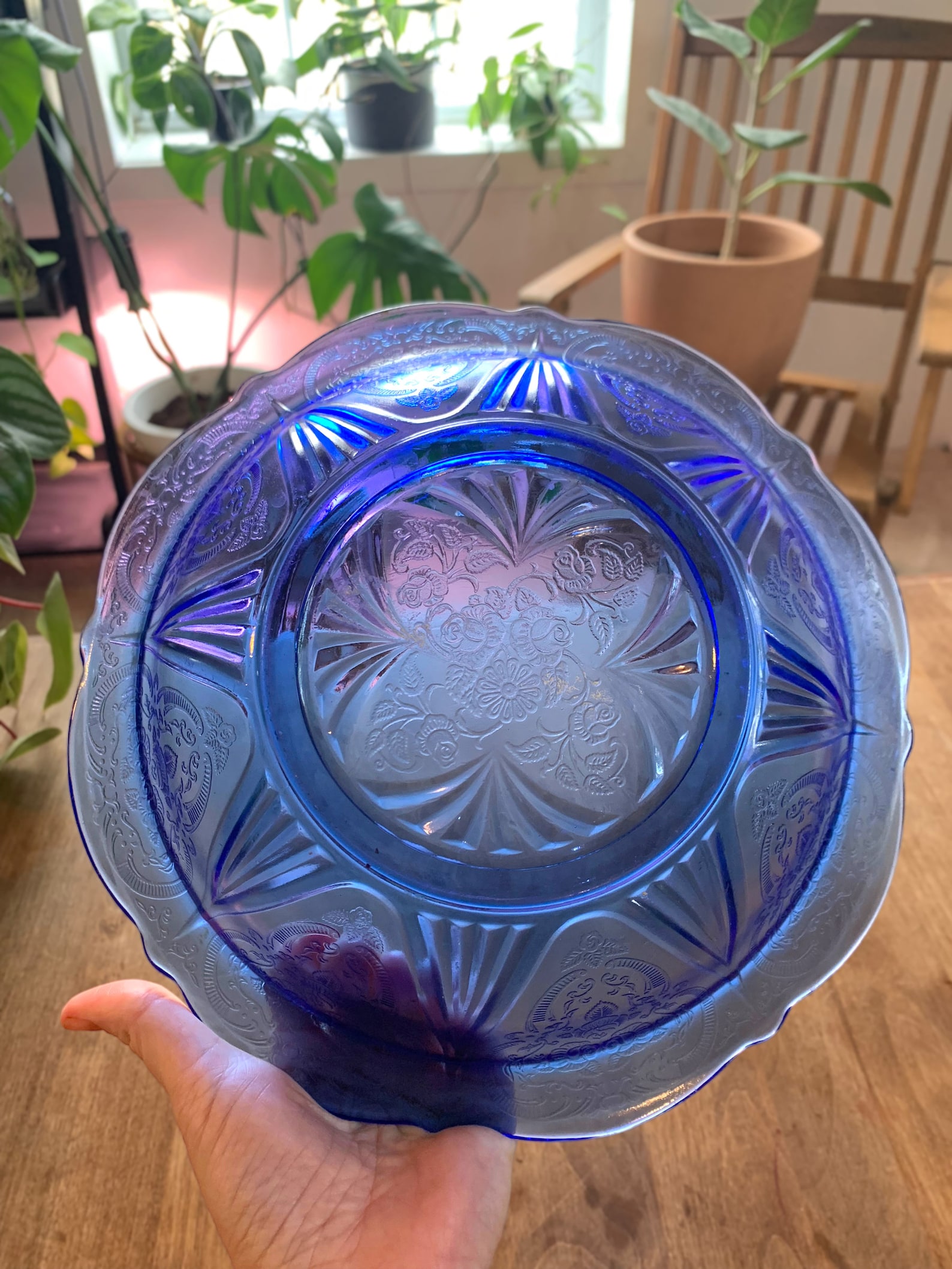 1930s Hazel-atlas Cobalt Blue Royal Lace Pattern 10 Round Bowl - Etsy