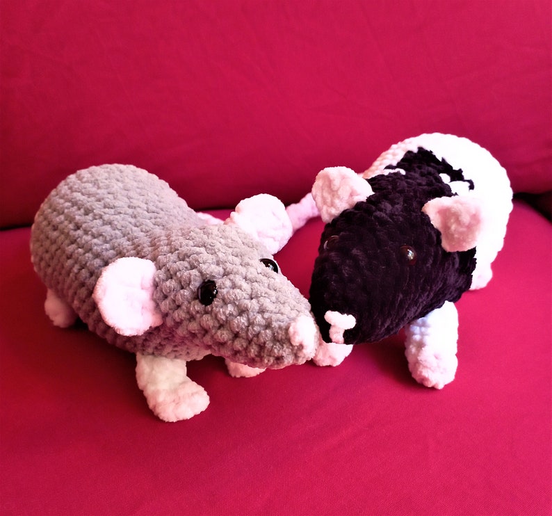 Cute Pet Rat Crochet Plushie, Ratto Da Compagnia All'uncinetto, Fancy ...