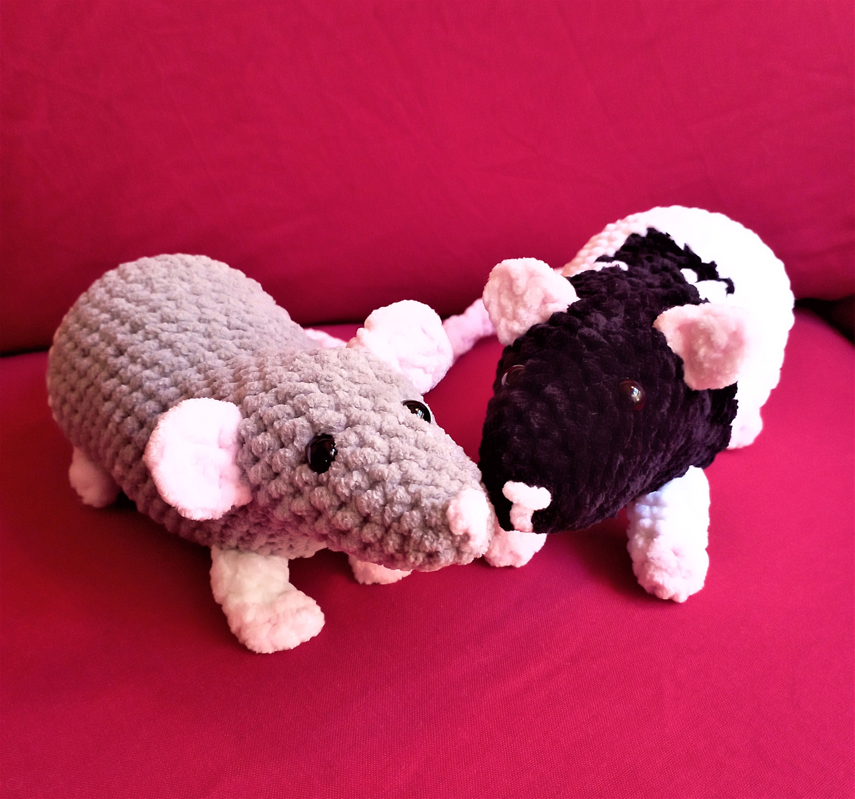 Cute Pet Rat Crochet Plushie, Ratto Da Compagnia All'uncinetto, Fancy ...