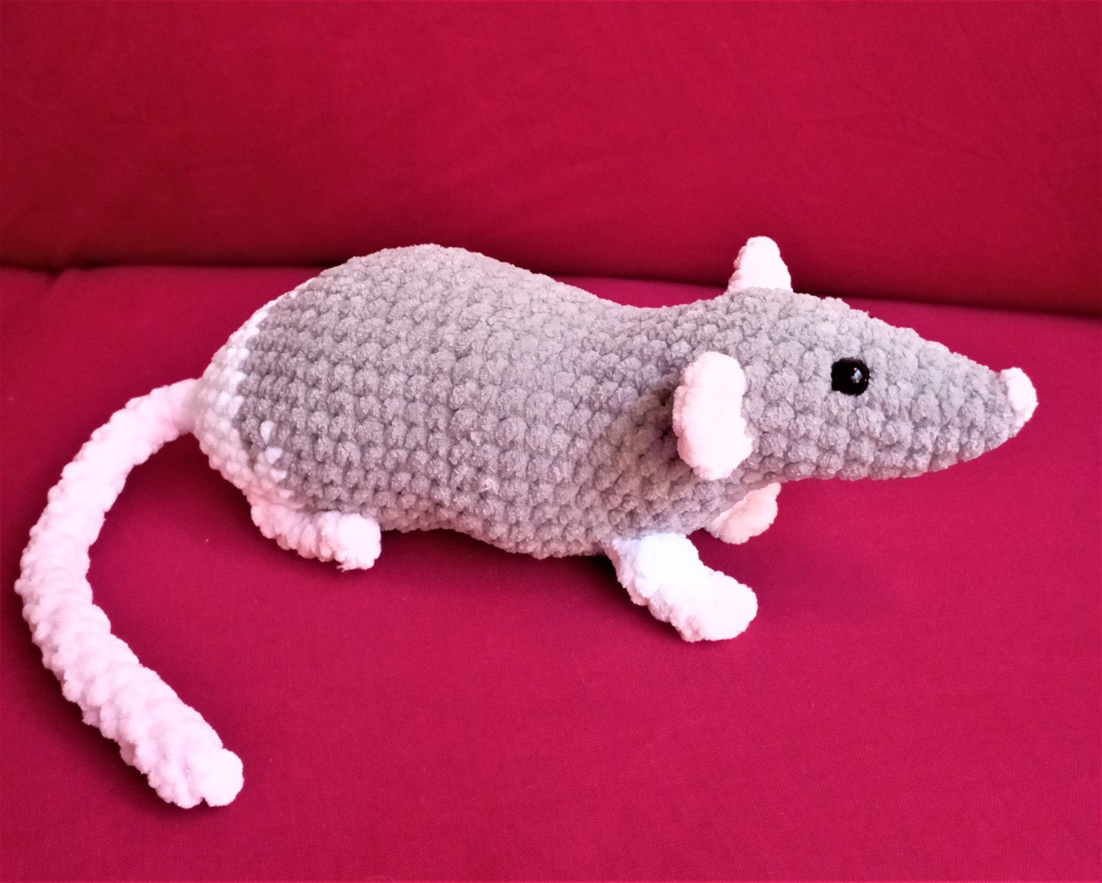 Cute Pet Rat Crochet Plushie, Ratto Da Compagnia All'uncinetto, Fancy ...