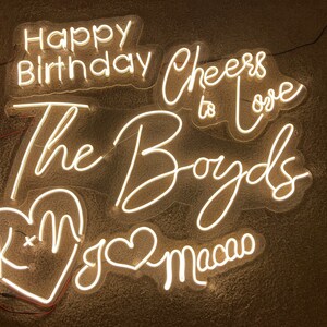 Happy Birthday LED Neon Sign, Birthday Sign, Event & Party Sign, LED ...