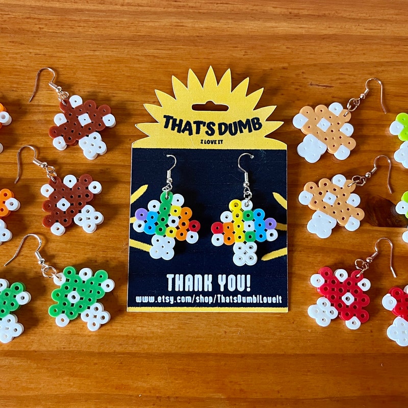 Perler Bead Earrings - Etsy