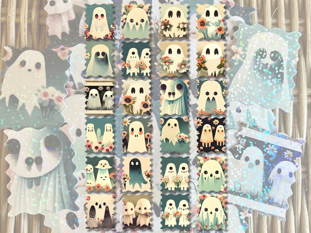 Ghost Sticker | Floral Ghost Sticker | Halloween Sticker | Vinyl ...