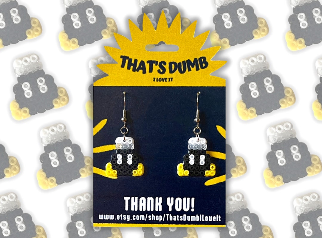 Video Game Bomb Earrings | Retro | Colorful Handmade Perler Bead ...