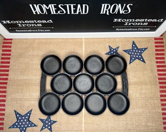 Antique Gem Pan, 6 Turks Head Cups, Cast Iron - Etsy