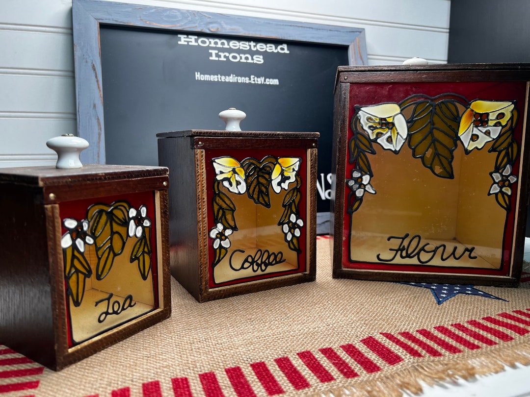 Vintage Kitchen Canisters - Etsy