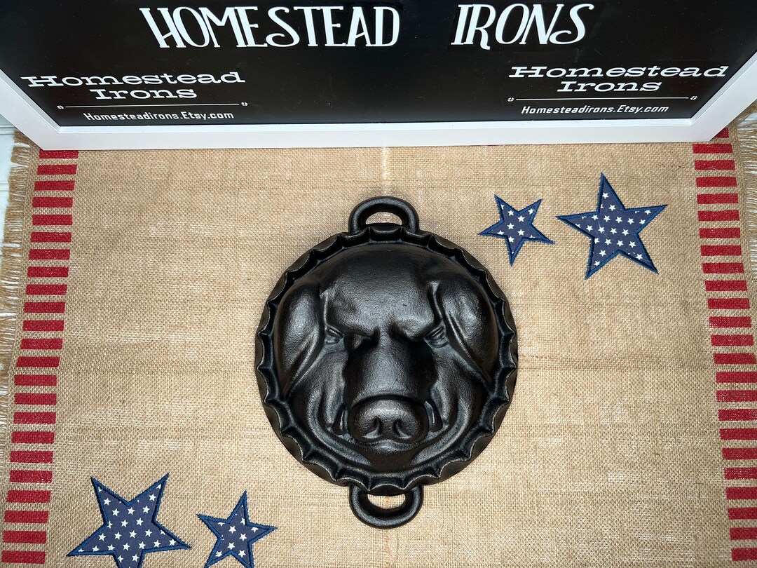 Vintage Cast Iron Pig Head Mold - Etsy