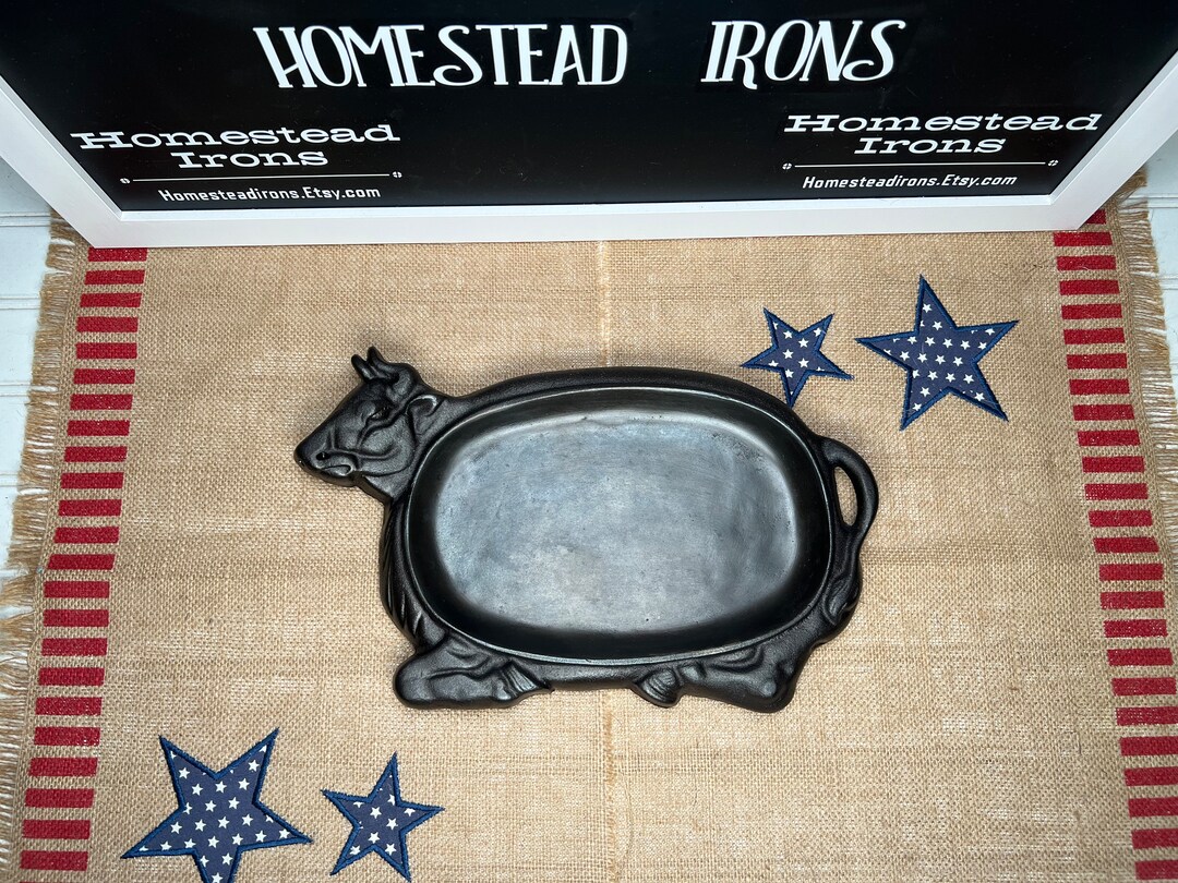 Vintage Cast Iron Cow Plate - Etsy