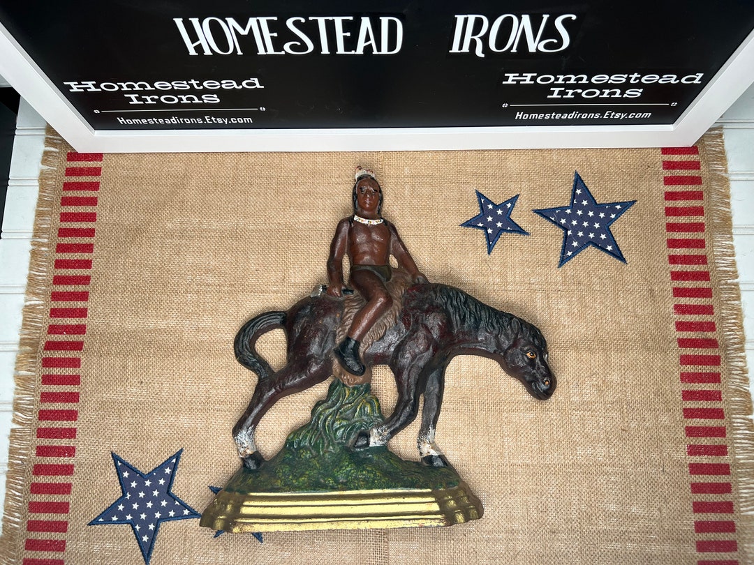 Native American Cast Iron Door Stop - Etsy