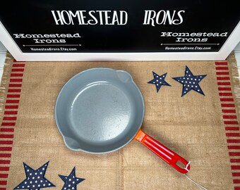 1950s Markley Descoware Skillet FE Belgium Yellow Enameled Cast Iron ...