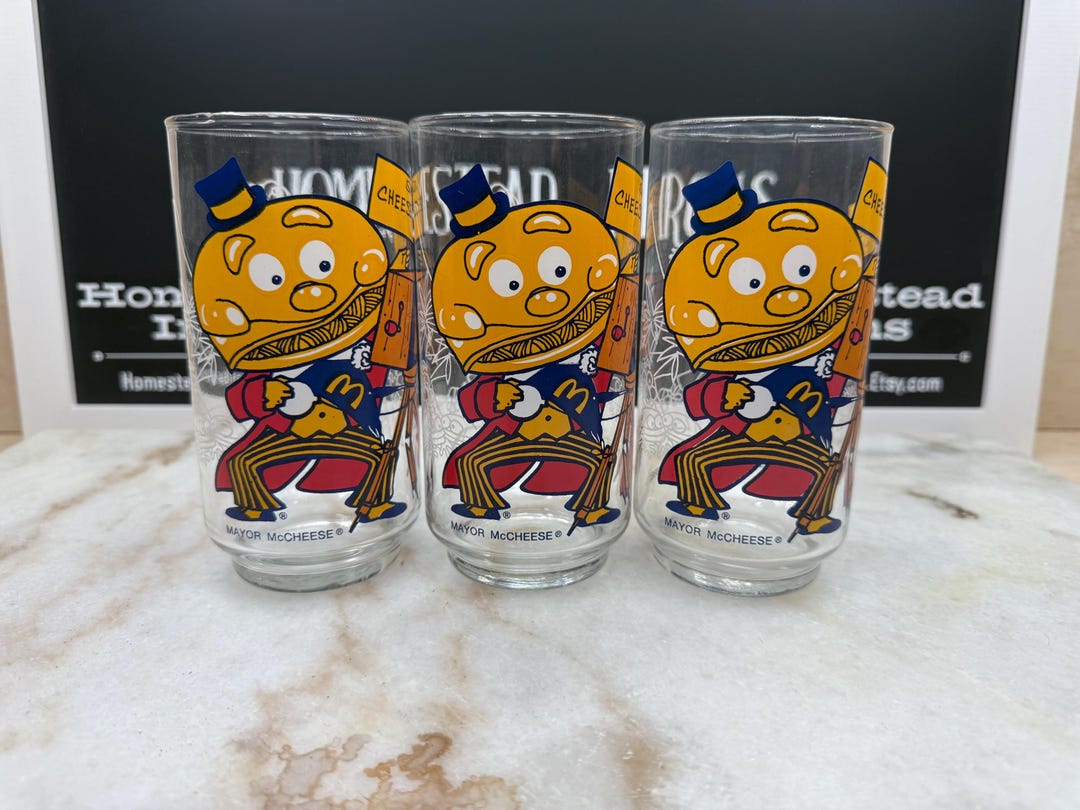 Mcdonald’s Mayor Mccheese Action Collector Glass - Etsy