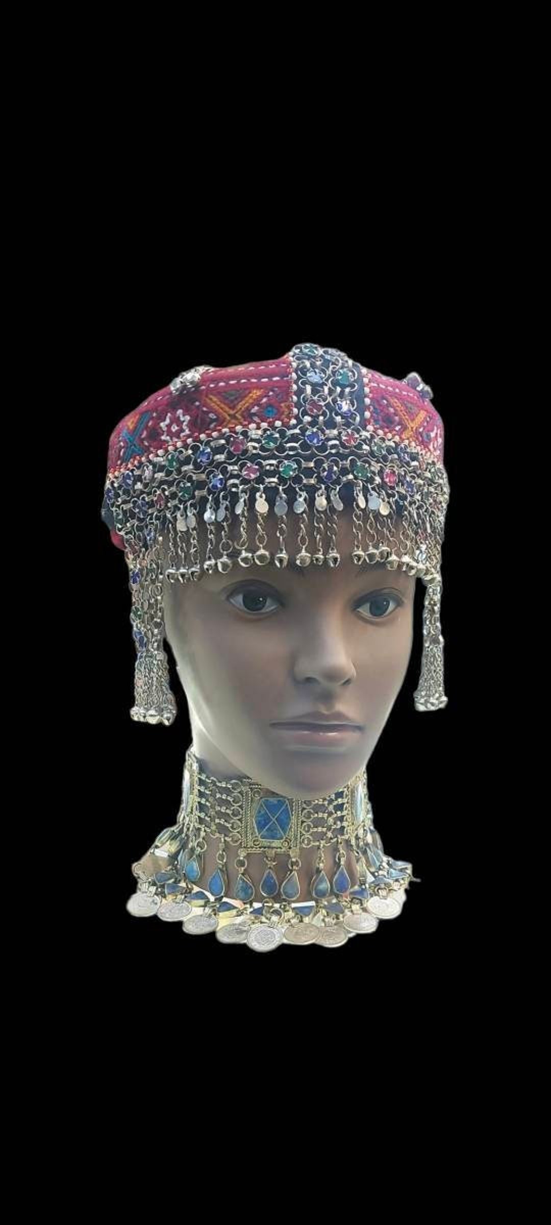 Afghan Hat With Bells Hat Cap Halima Sultan Style Turkish Kashmiri ...