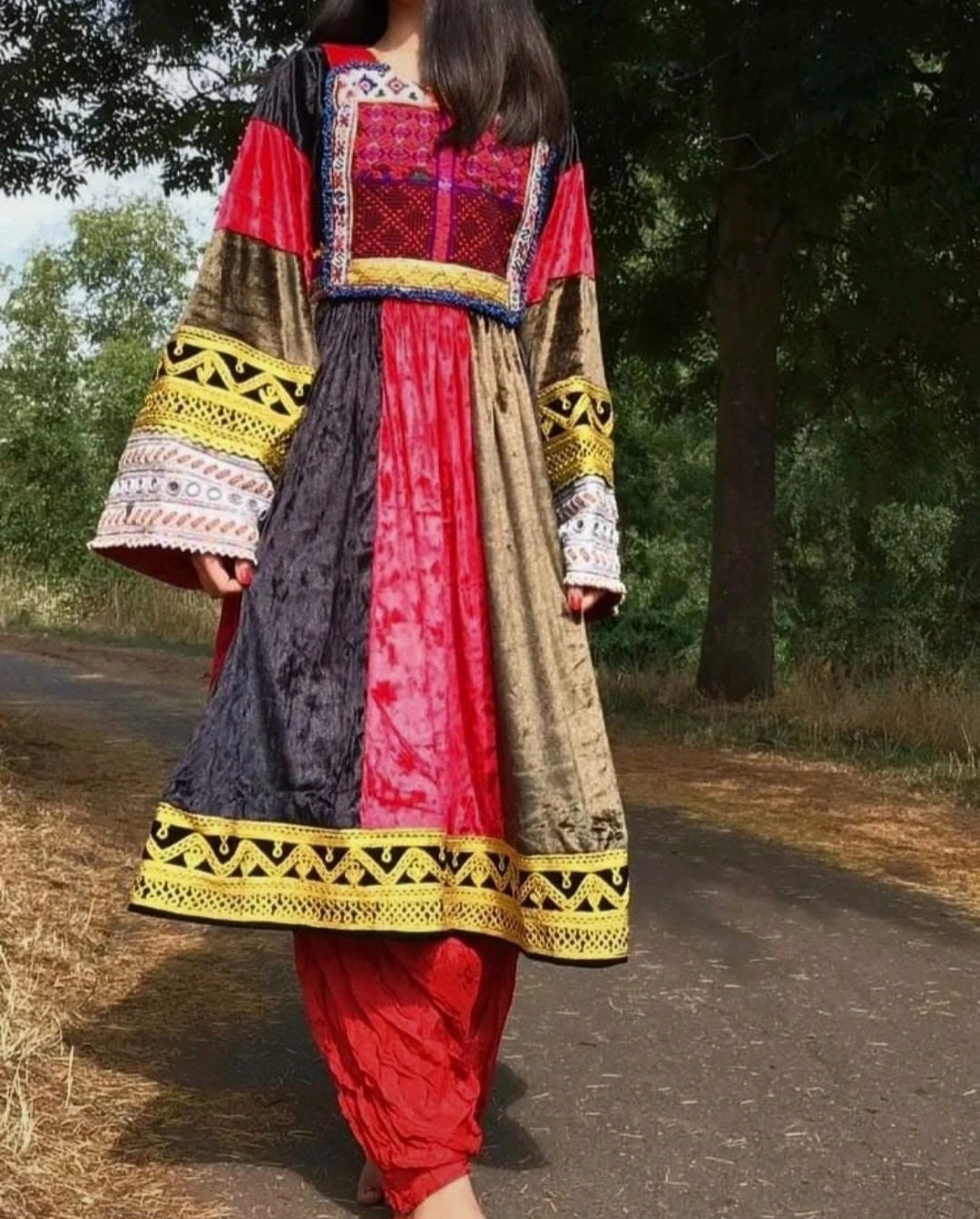 Afghan Dress Traditional Kuchi Kochi Afghani Dress Set Asian Tajik ...