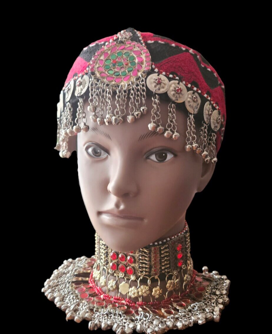 Afghan Hat Headpiece Halima Sultan Kashmiri Afghani Cap Tajik Pashtun ...