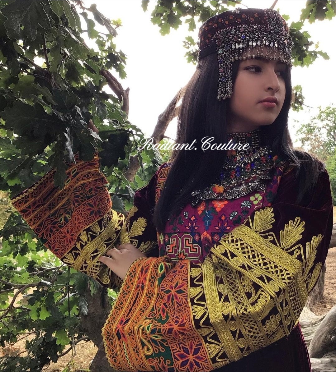 Afghan Hat Headpiece Halima Sultan Kashmiri Afghani Cap Tajik Pashtun ...