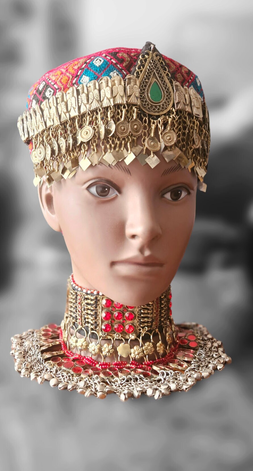 Afghan Hat Headpiece Halima Sultan Kashmiri Afghani Cap Tajik Pashtun ...