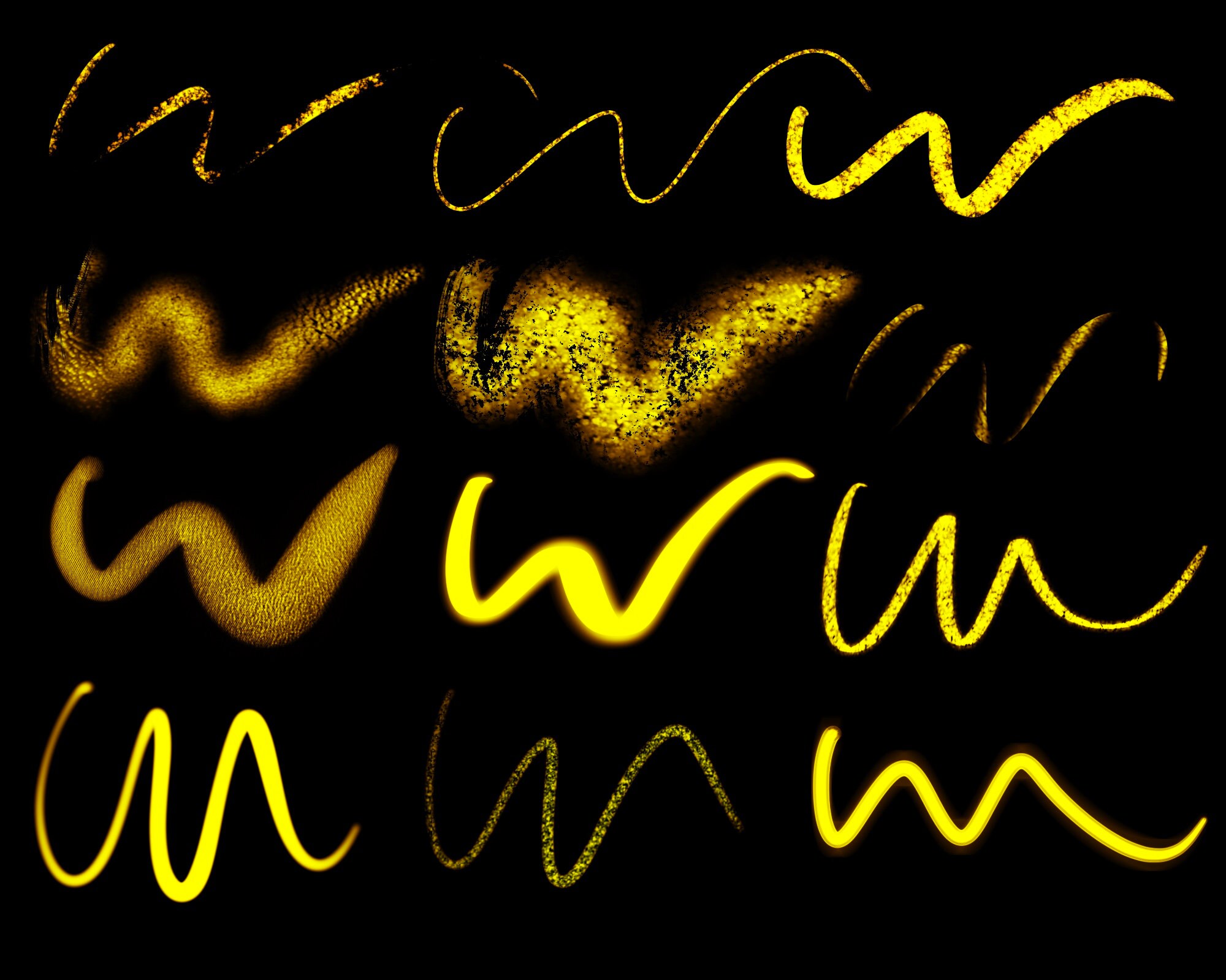 40 Realistic Gold Brushes for Procreate, Gold Texture Brushes, Gold ...