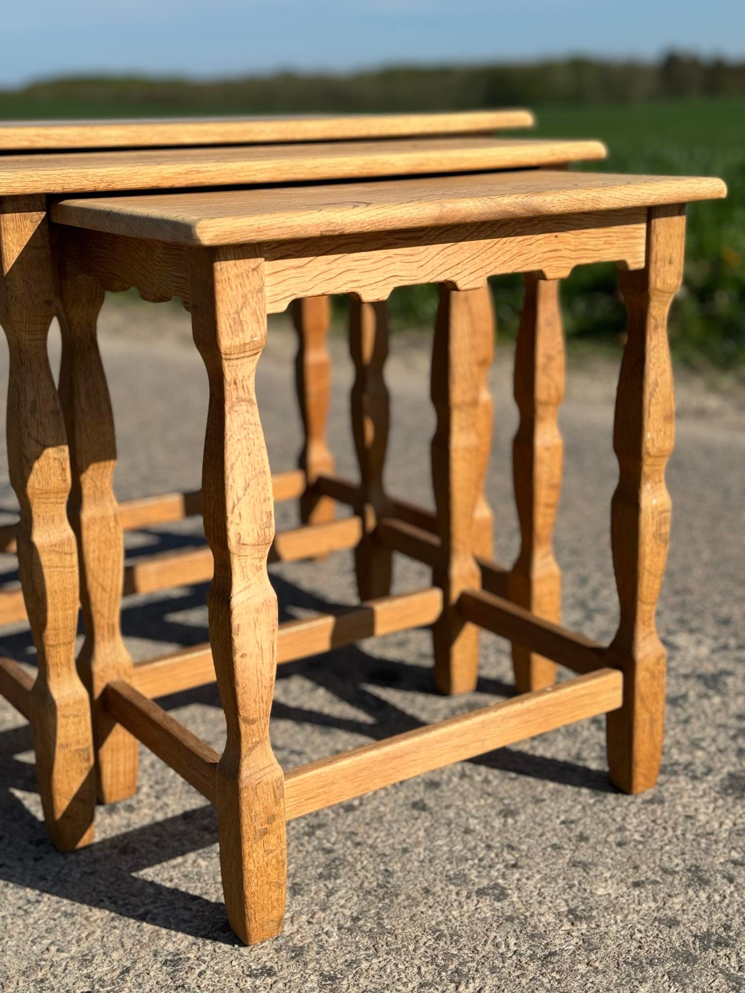 Kjærnulf Nesting Tables in Solid Oak. - Etsy