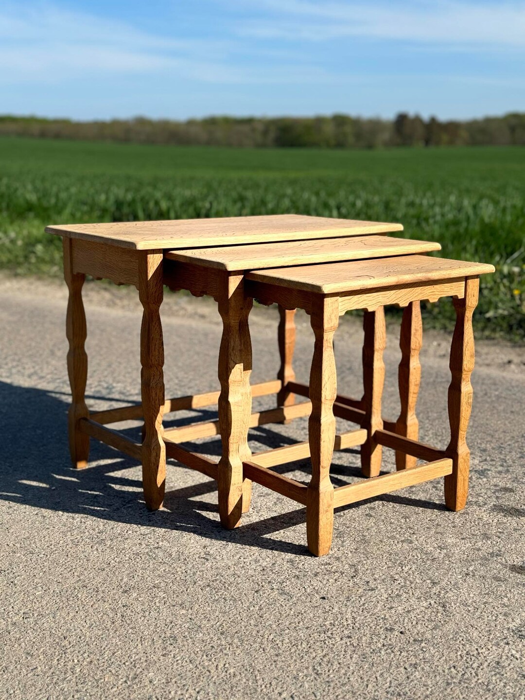 Kjærnulf Nesting Tables in Solid Oak. - Etsy