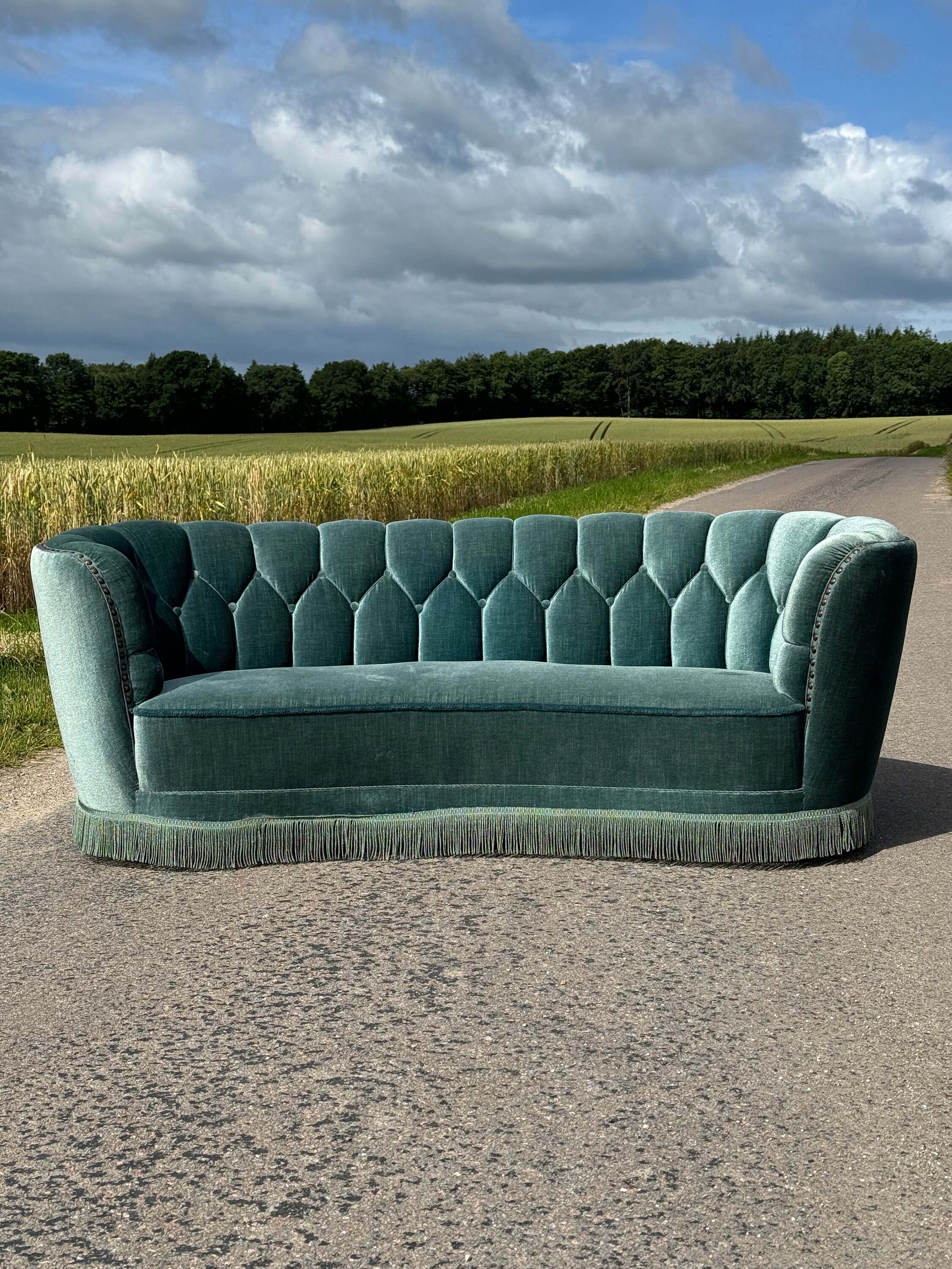 Gorgeous Banana Sofa in Petroleum Blue - Etsy