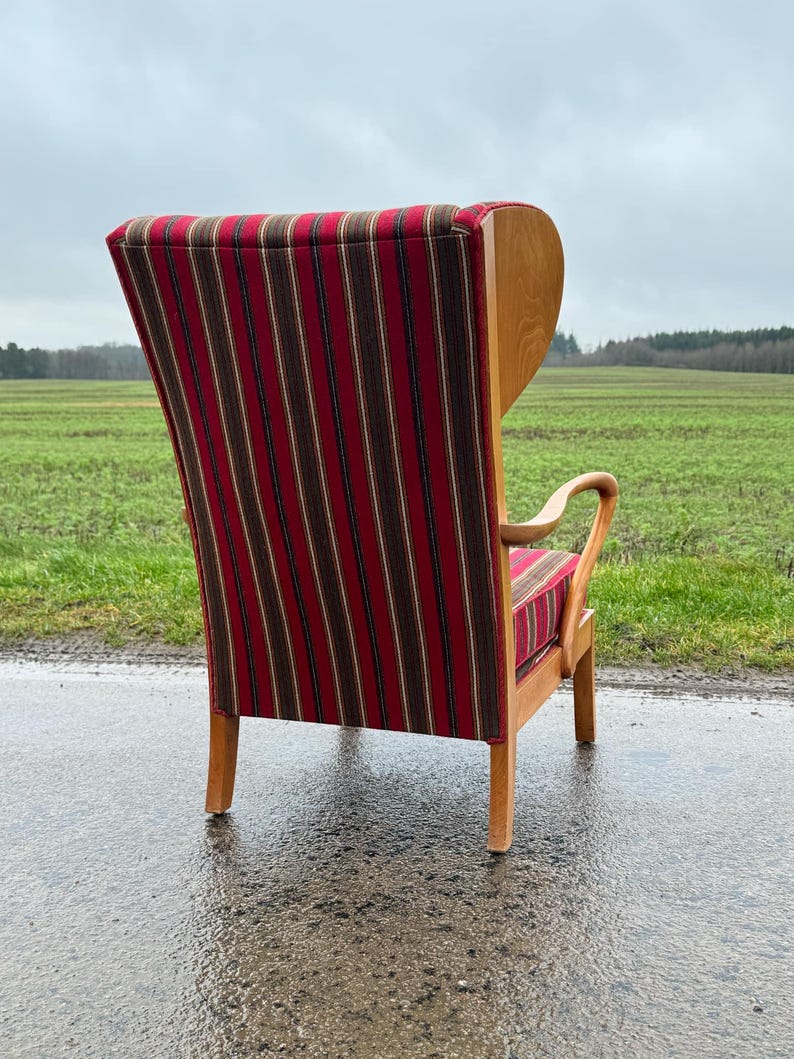 Danish Mid Century Modern High Wing Back Chair - Etsy