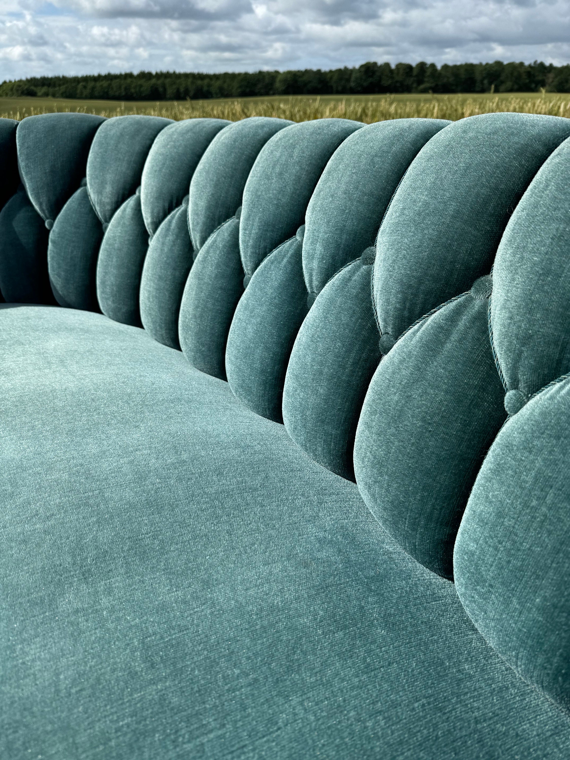 Gorgeous Banana Sofa in Petroleum Blue - Etsy